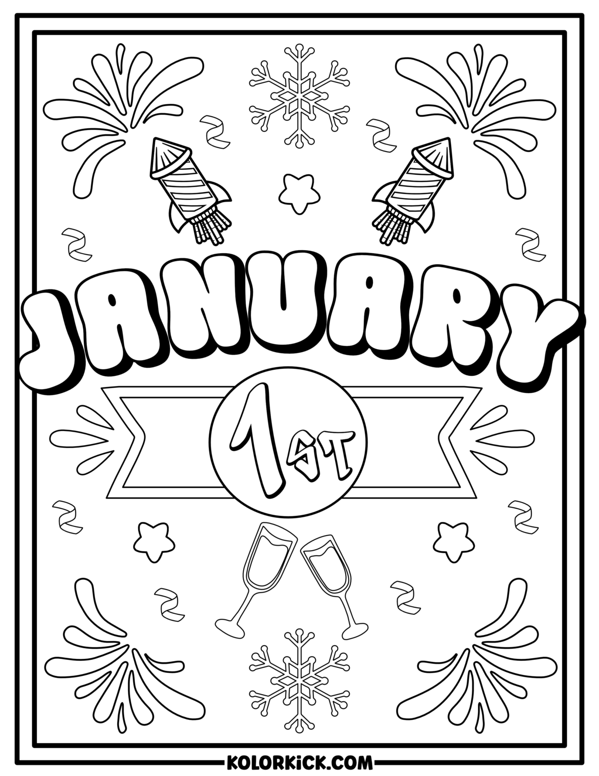 Cute January Coloring Pages - (100% Free Printable PDFs)