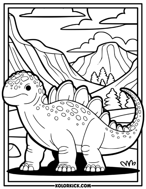Cute Dinosaur Coloring Pages - 100% Free Printable PDFs