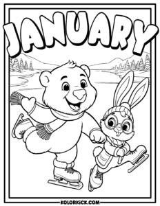 Cute January Coloring Pages - (100% Free Printable PDFs)