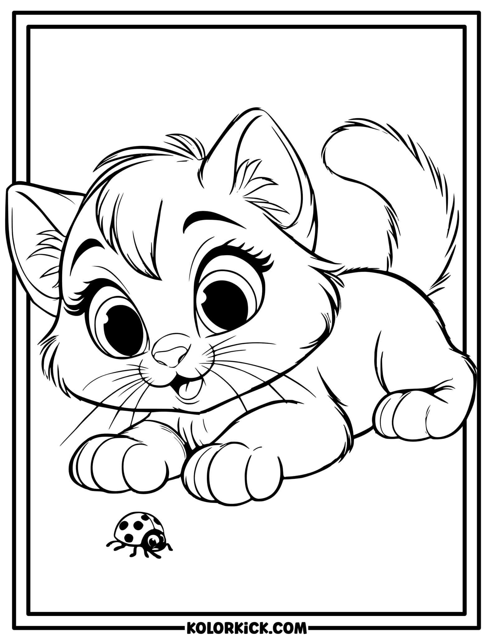 Cute Kitty Cat Coloring Pages - 100% Free Printable PDFs