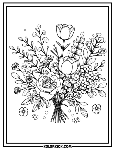 Blooming Flower Coloring Pages - Free Printable PDFs