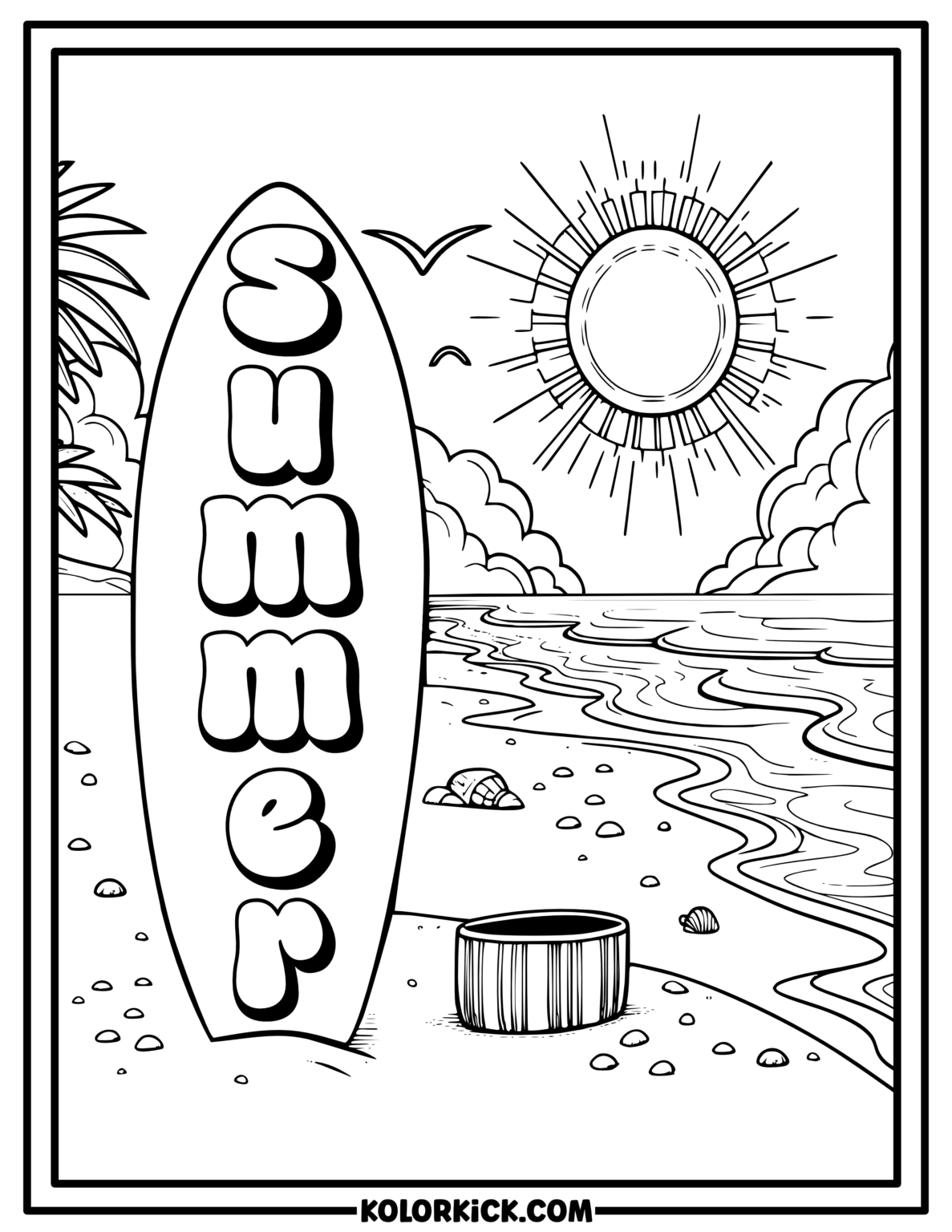Sunny Summer Coloring Pages - 100% Free Printable PDFs