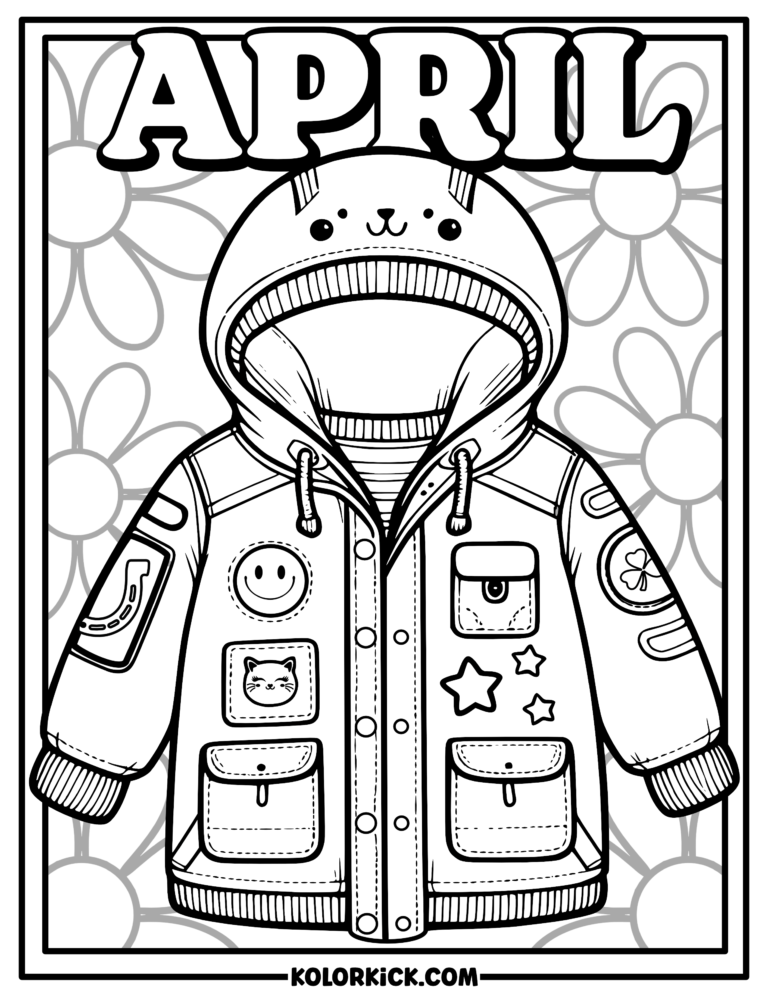 Cute April Coloring Pages - (100% Free Printable PDFs)
