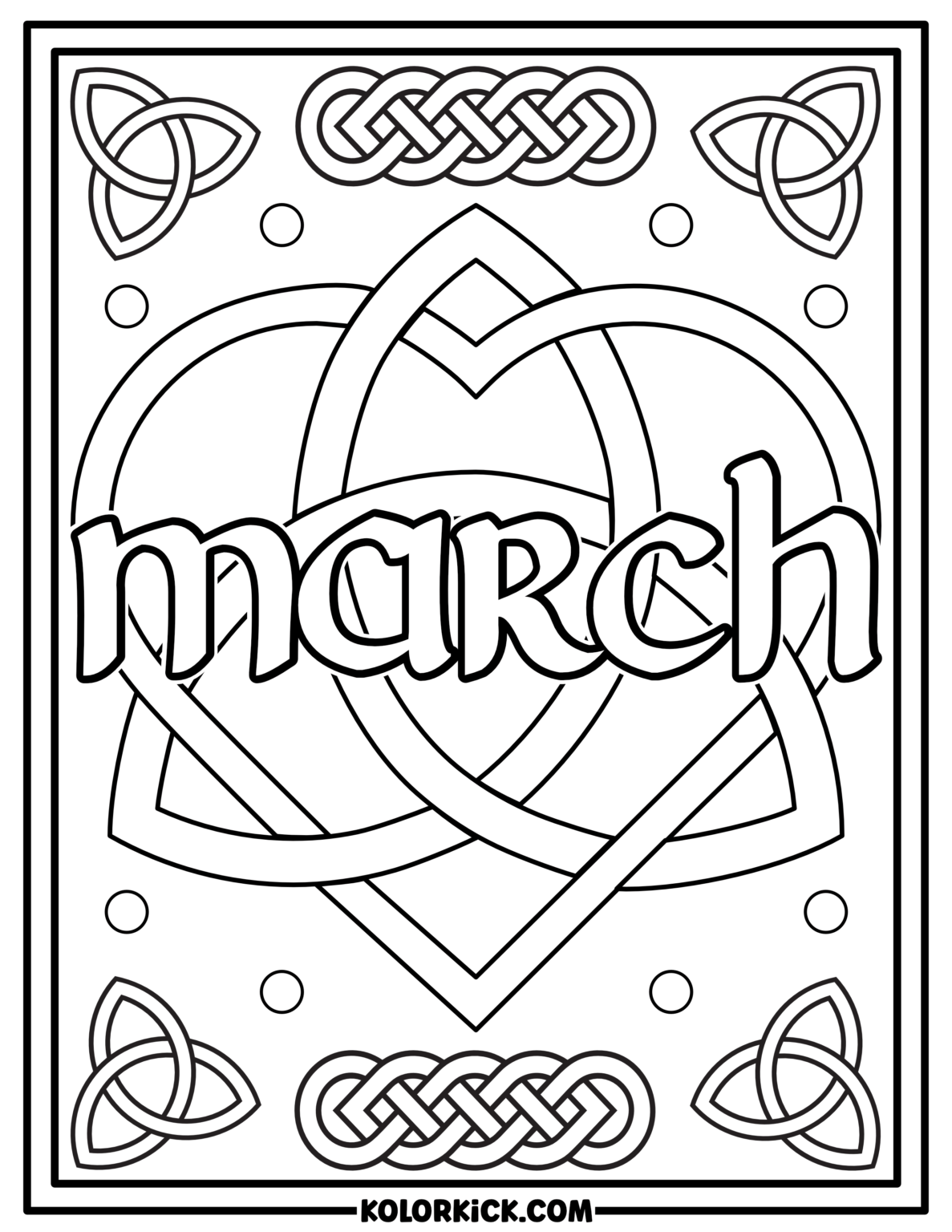 Cute March Coloring Pages - (100% Free Printable PDFs)
