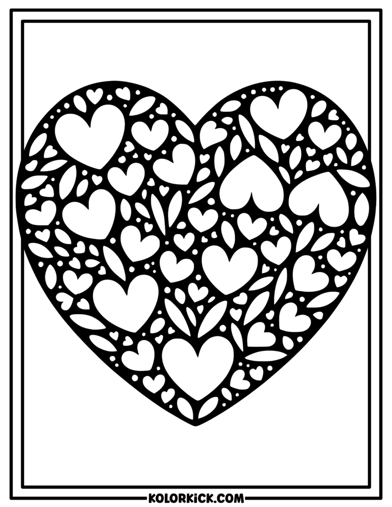 Love Heart Coloring Pages - (100% Free Printable PDFs)