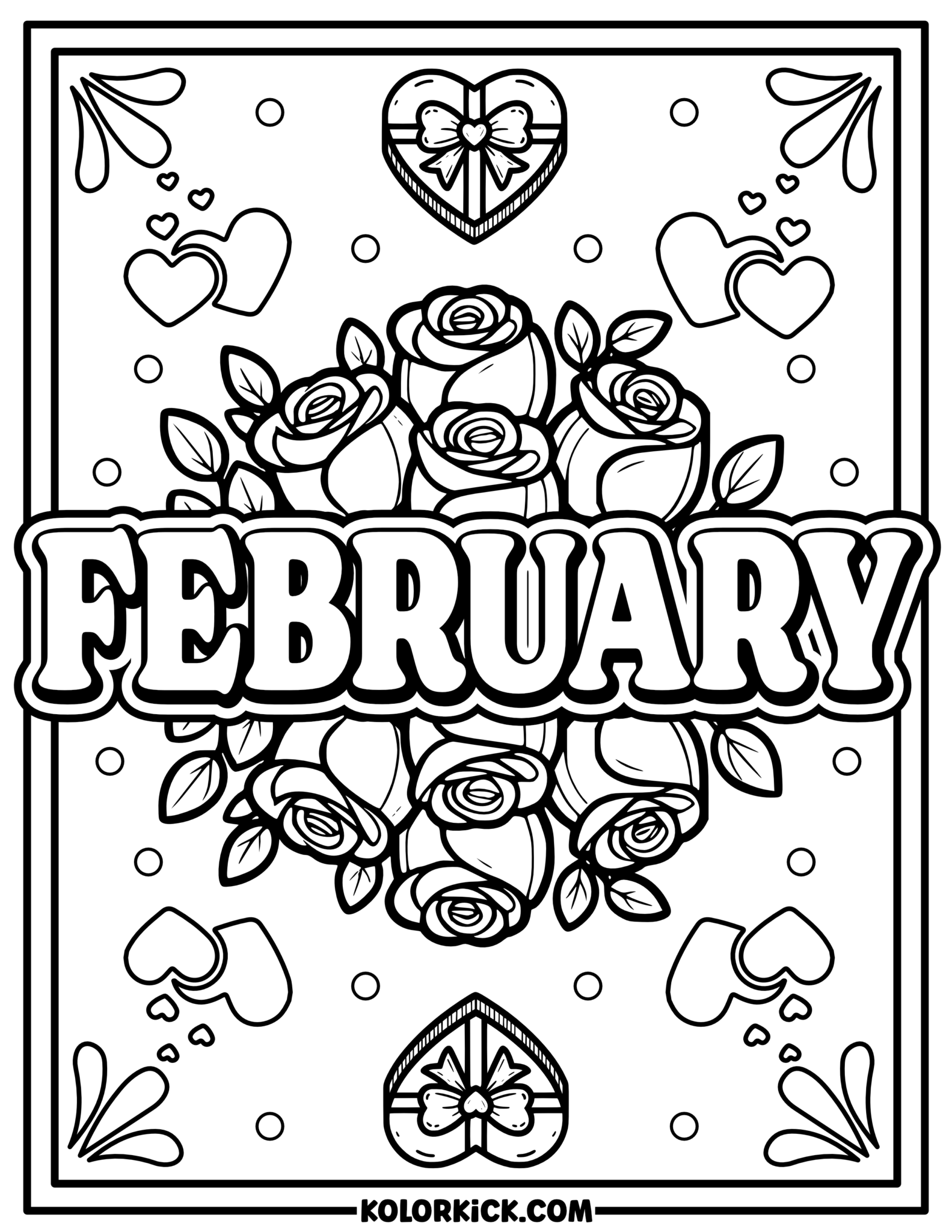 Cute February Coloring Pages - (100% Free Printable PDFs)
