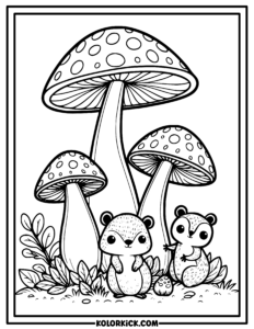 Cute Mushroom Coloring Pages - (100% Free Printable PDFs)