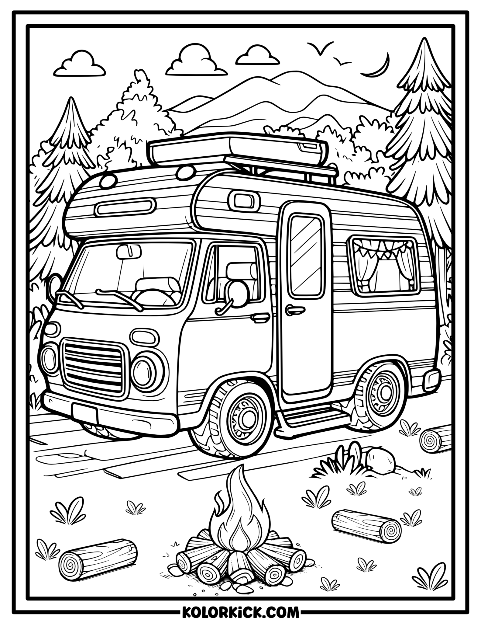 Cute Camping Coloring Pages - (100% Free Printable PDFs)