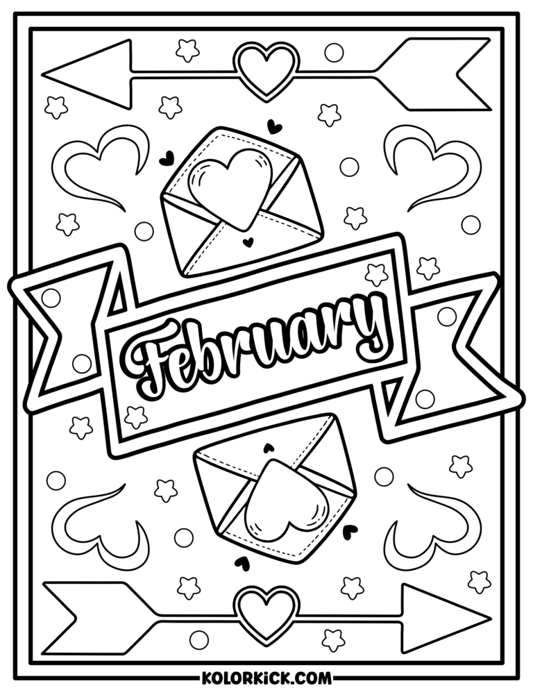 Cute February Coloring Pages - (100% Free Printable PDFs)