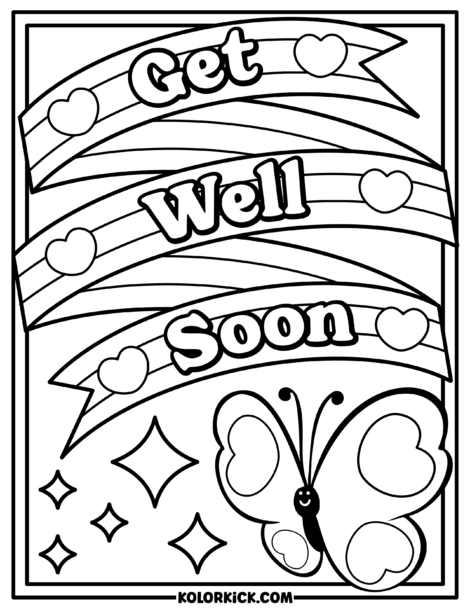 Get Well Soon Coloring Pages - (100% Free Printable PDFs)