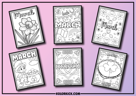 Cute March Coloring Pages - (100% Free Printable PDFs)
