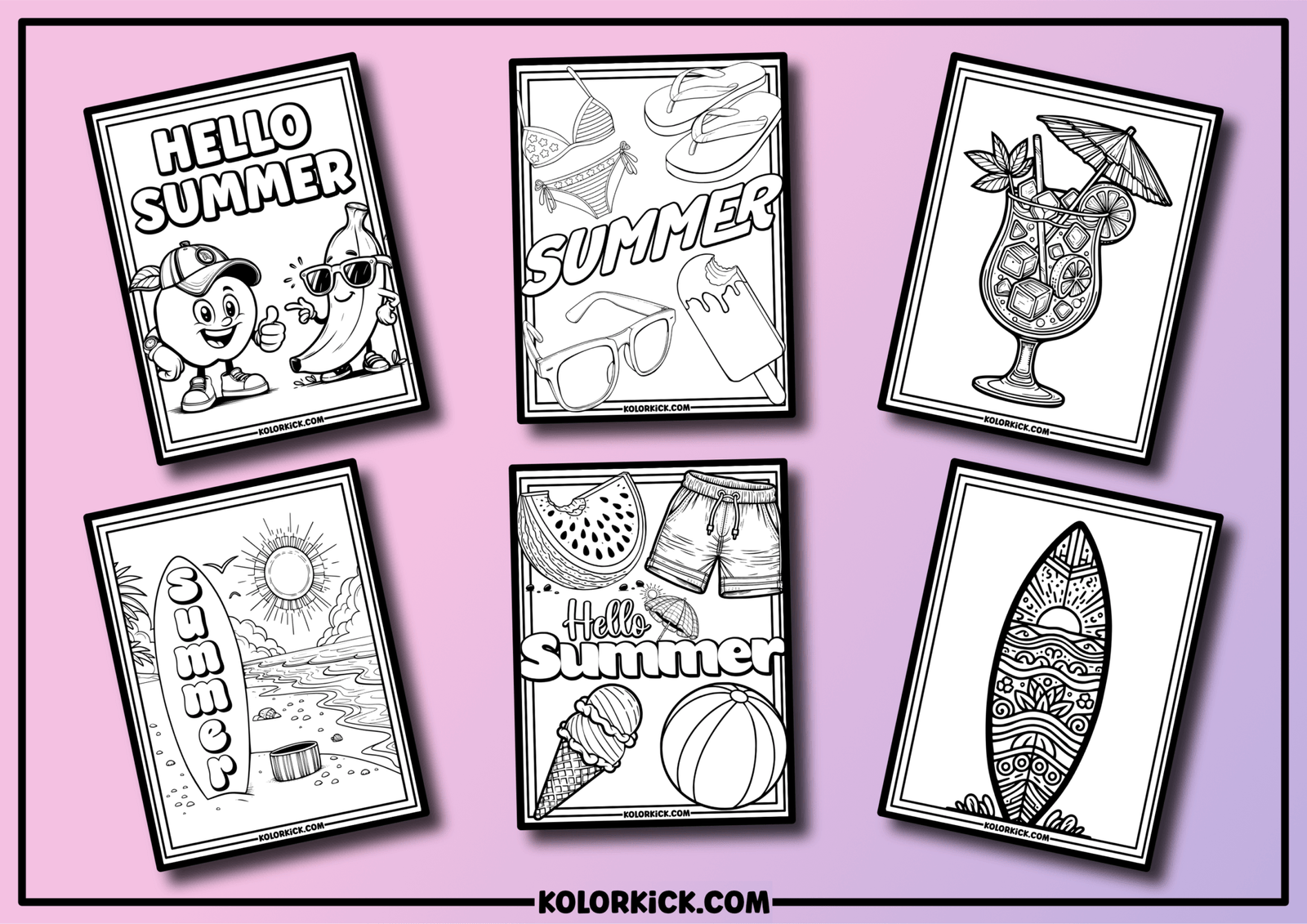 Sunny Summer Coloring Pages - 100% Free Printable PDFs